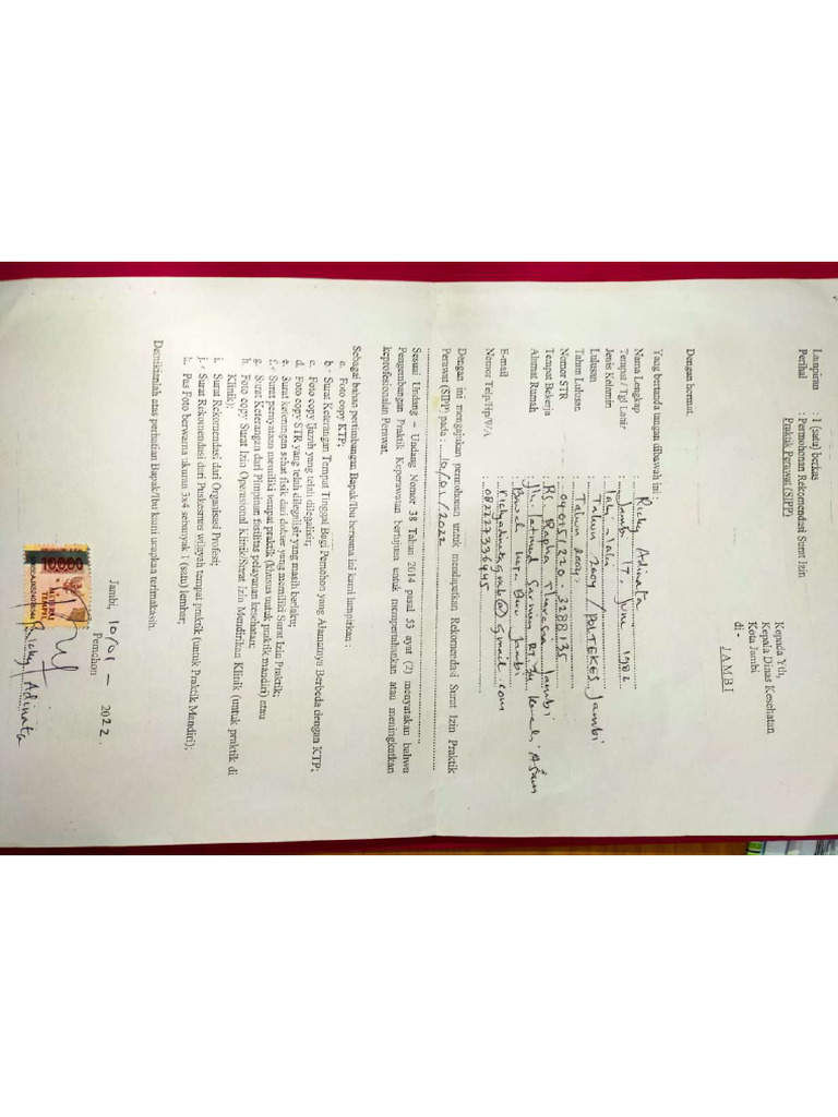 Formulir Dinkes | PDF