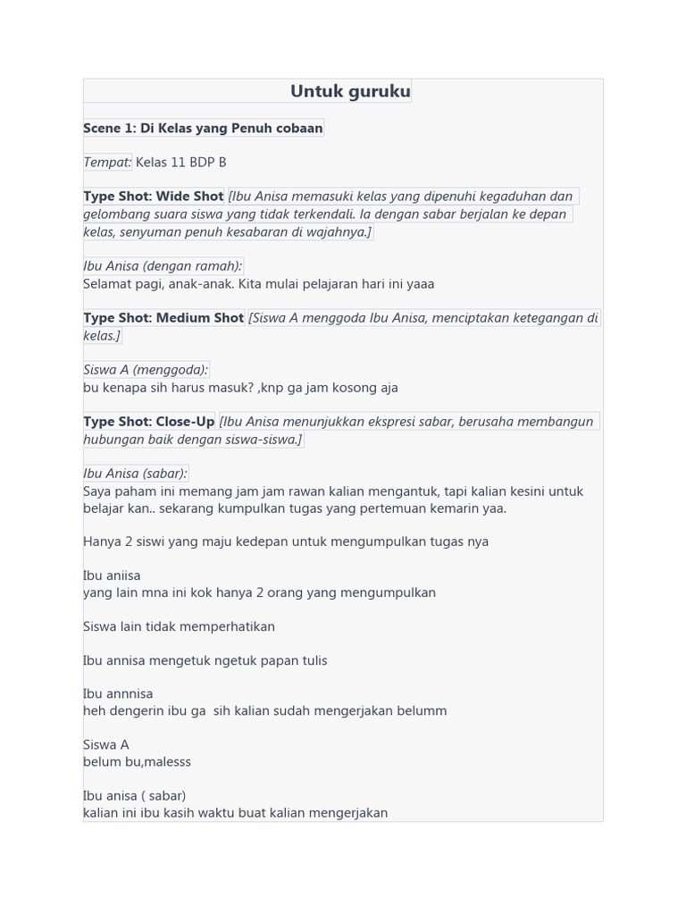 Kelas yang Penuh Cobaan | PDF