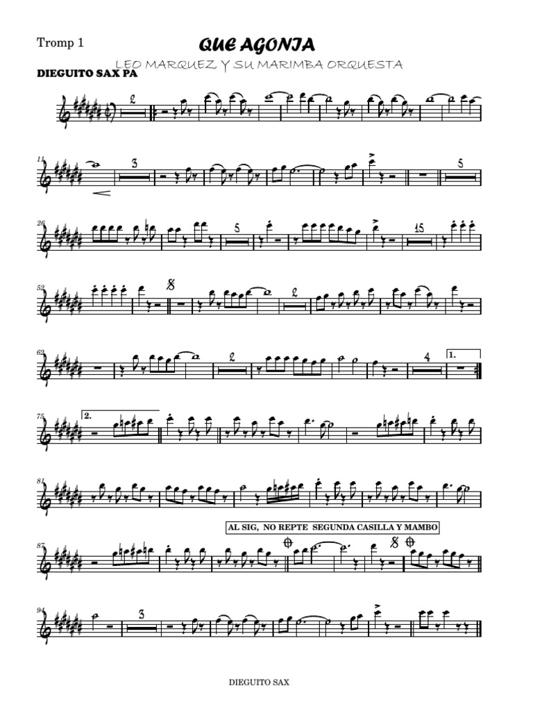 Que Agonia Trompeta En Sib 1 Pdf