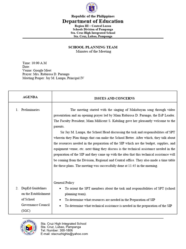 Minutes of The Meeting With SPT On SIP | PDF | Governance | Government