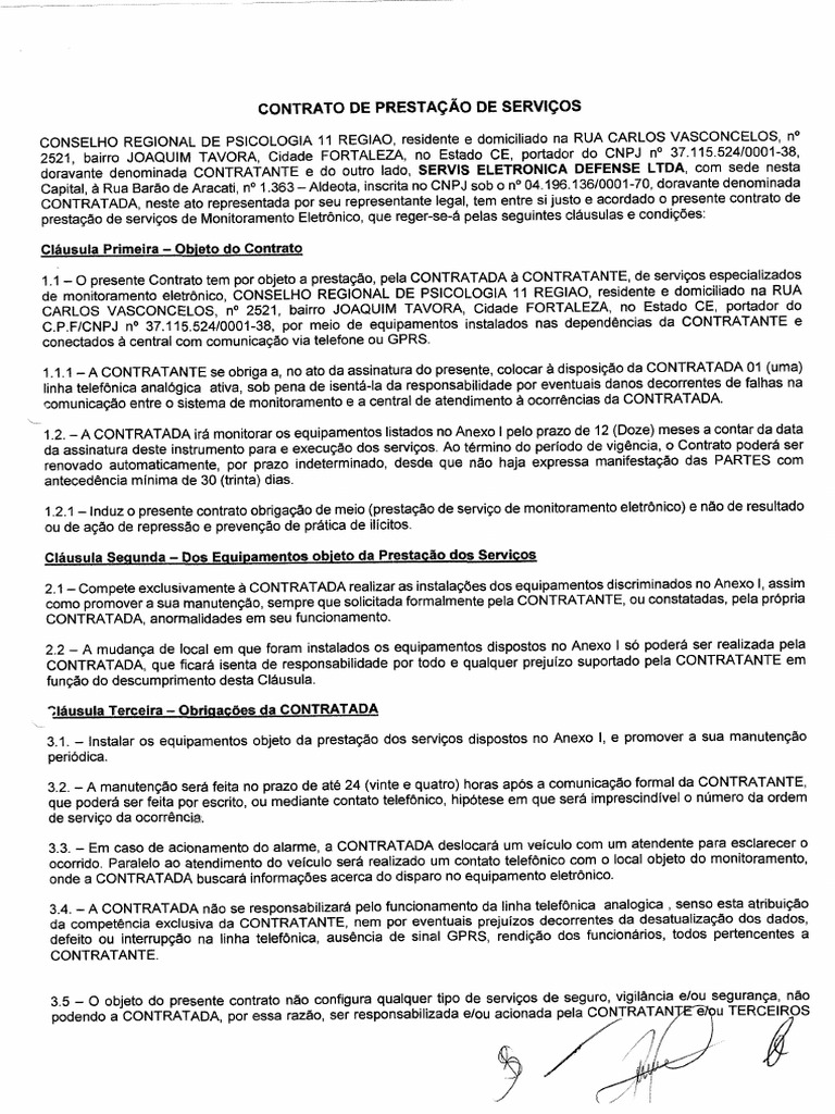 CONTRATO-MONITORAMENTO-ALARME-modelo Atualizado 2023 | PDF
