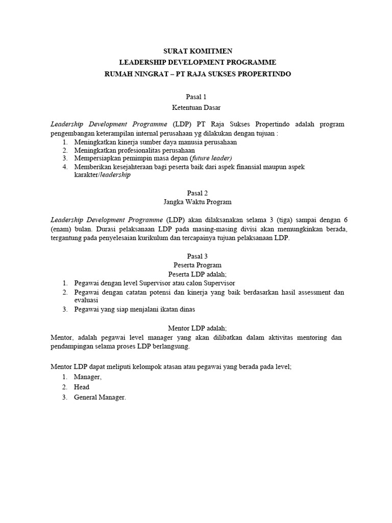 Surat Kontrak LDP RSP | PDF