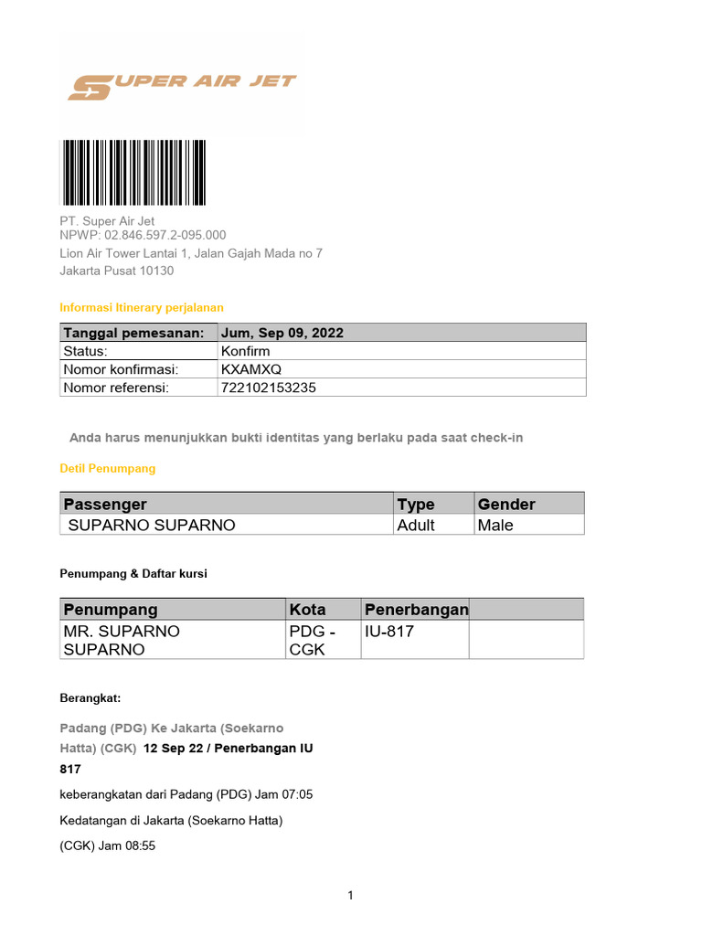 Suparno Air Jets | PDF