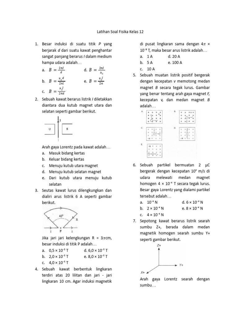 Latihan Soal Fisika Kelas 12 | PDF
