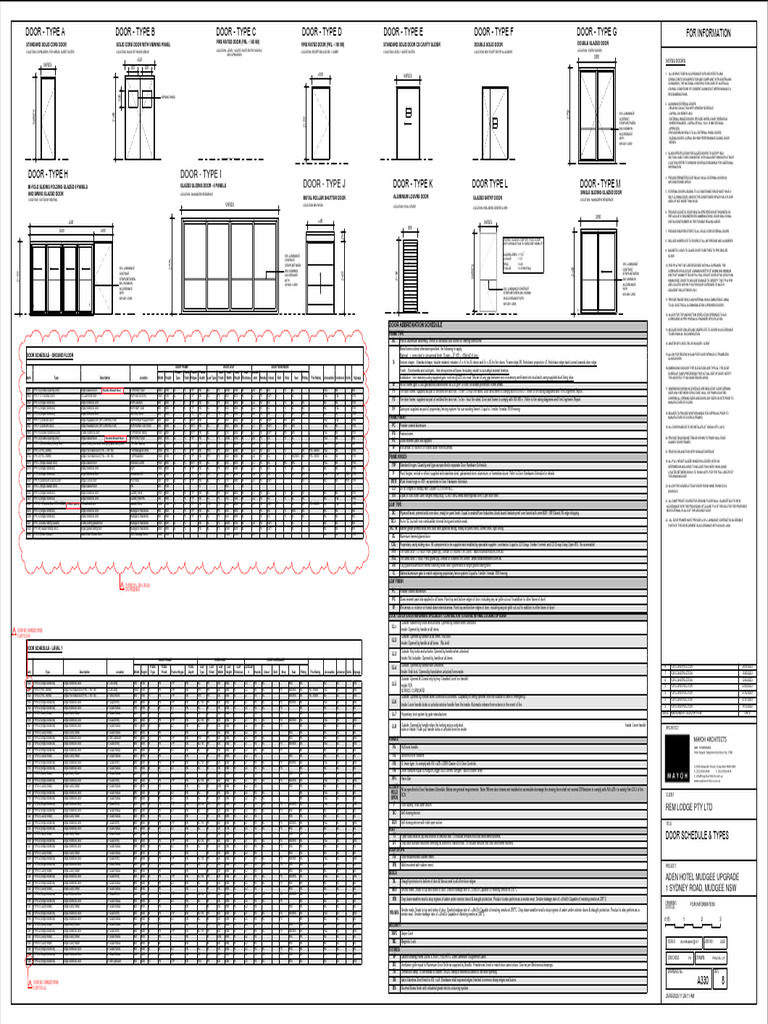 A330 - DOOR-SCHEDULE-&-TYPES-Rev.8 Mark Up | PDF | Door | Window