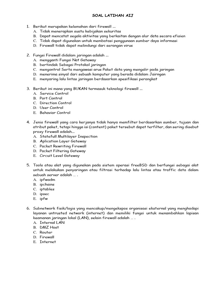 Soal Latihan Aij | PDF | Komputer | Teknologi & Rekayasa