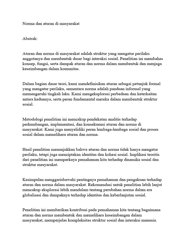 Norma Dan Aturan Di Masyarakat | PDF | Politik