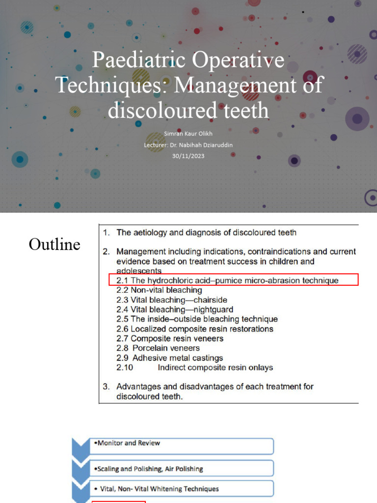 Paediatric Operative Techniques - Management of Discolored Teeth | PDF ...