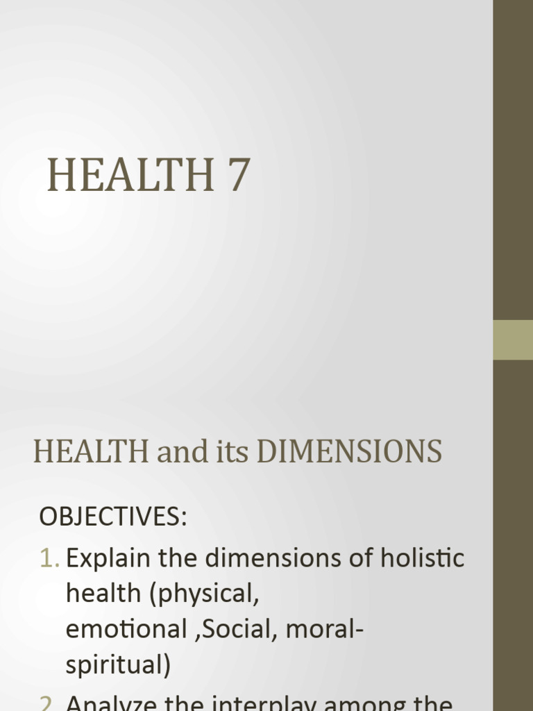 HEALTH 7 Dimensions of Health | PDF | Well Being | Mental Health