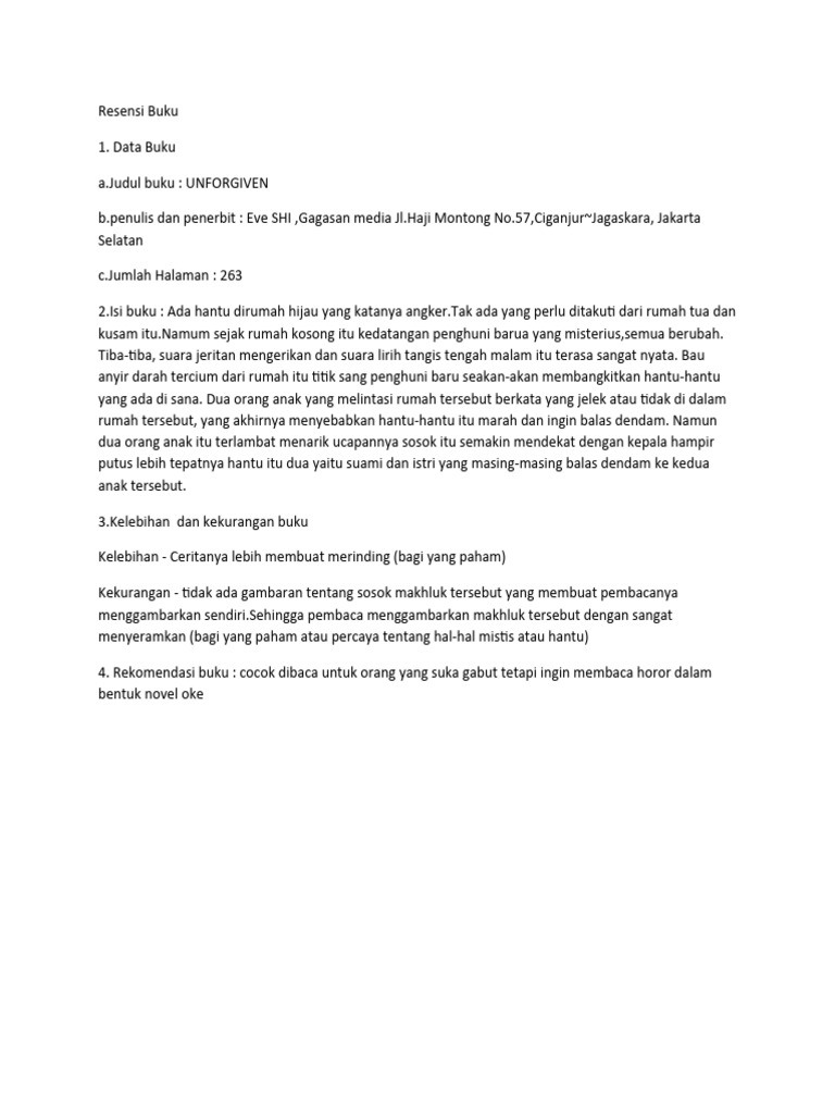 Resensi Buku (Bindo) | PDF | Agama & Spiritualitas | Fiksi Misteri, Thriller, & Kejahatan