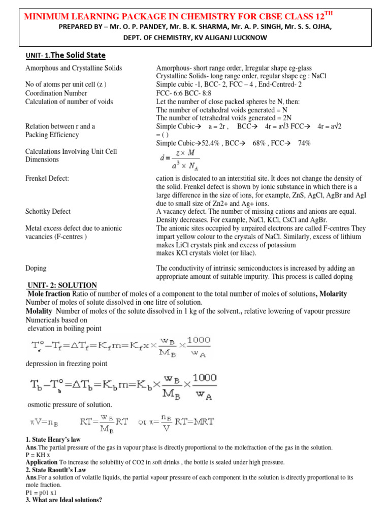 MLP in Chemistry Class 12th | PDF | Reaction Rate | Osmosis