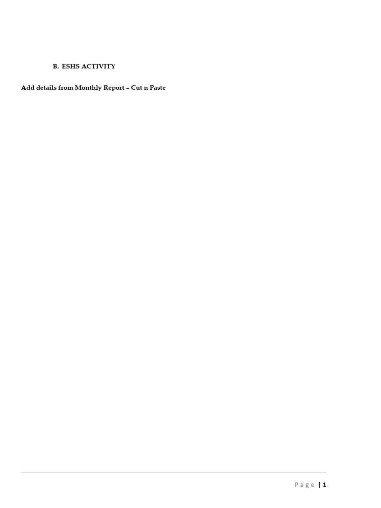 ESHS Weekly Report - 06 Oct 2023 | PDF