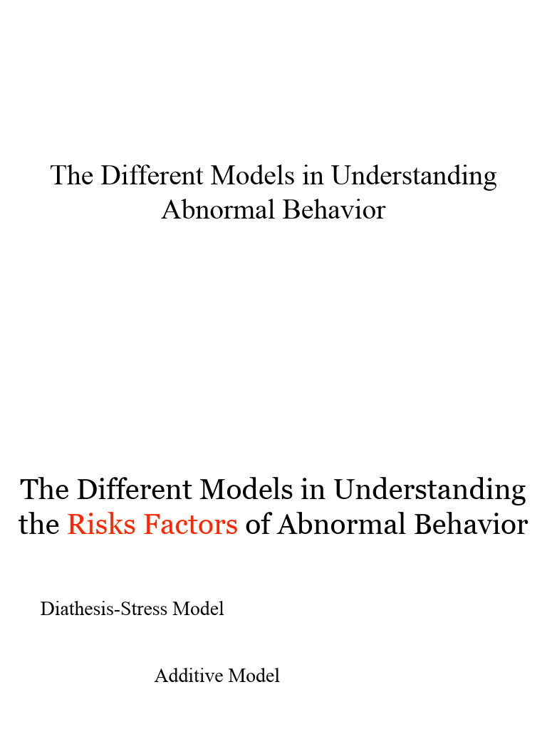 Understanding Models of Abnormal Behavior | PDF | Neurotransmitter | Neuron