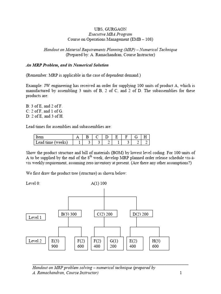 material-requirement-planning-numerical-techniques-pdf-business