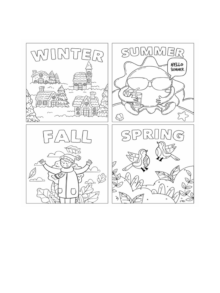 Printable Winter Spring Summer Fall Coloring Pagen - 6090.jpg | PDF