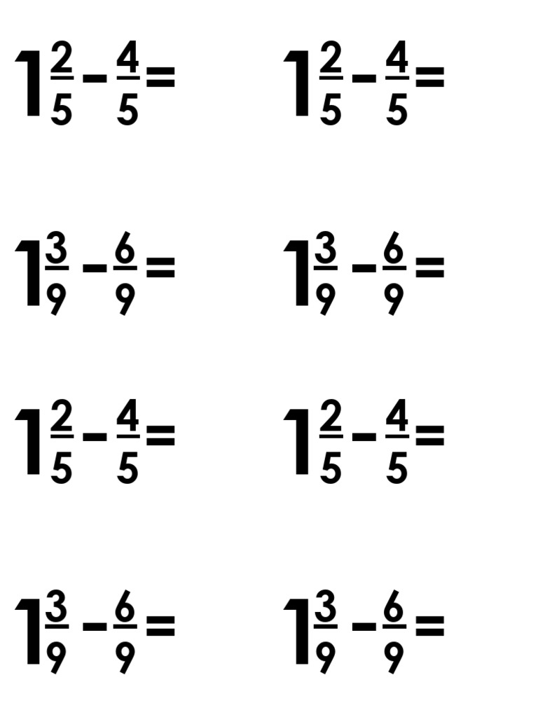 Subtracting Fractions | PDF