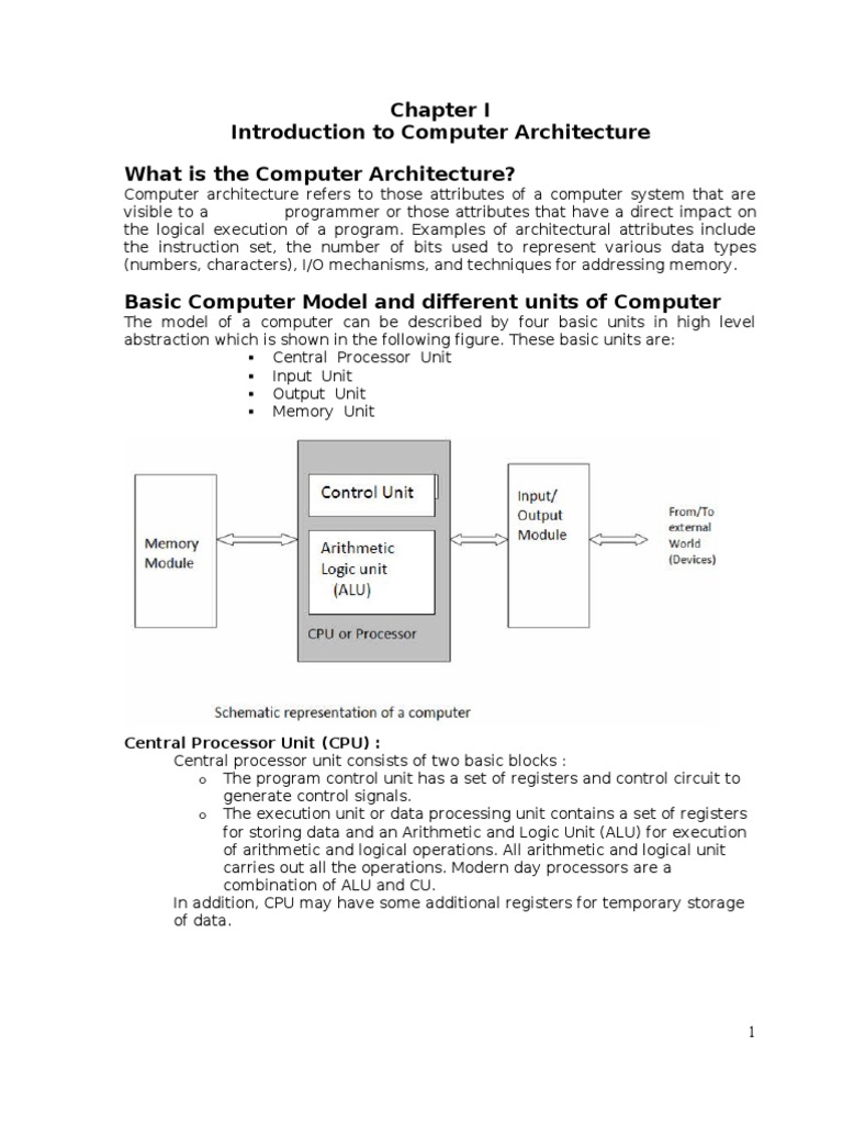 Introduction To Computer Architecture What Is The Computer Architecture? | Download Free PDF ...