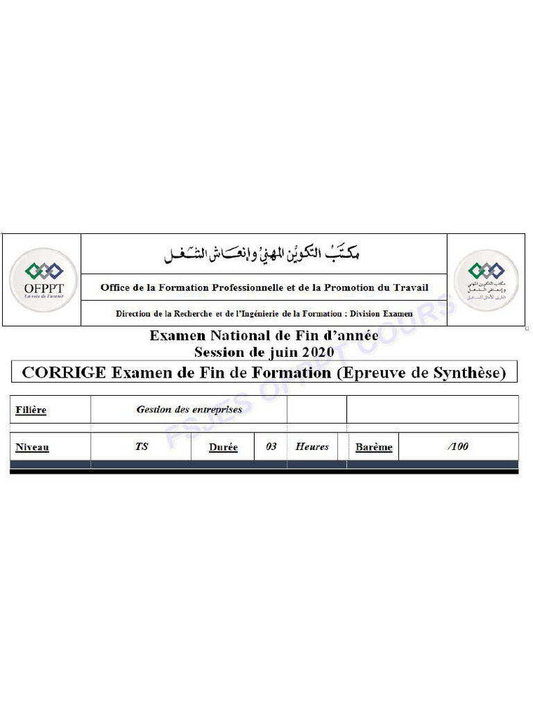 CORRIGE-EFF 2020-v1 | PDF