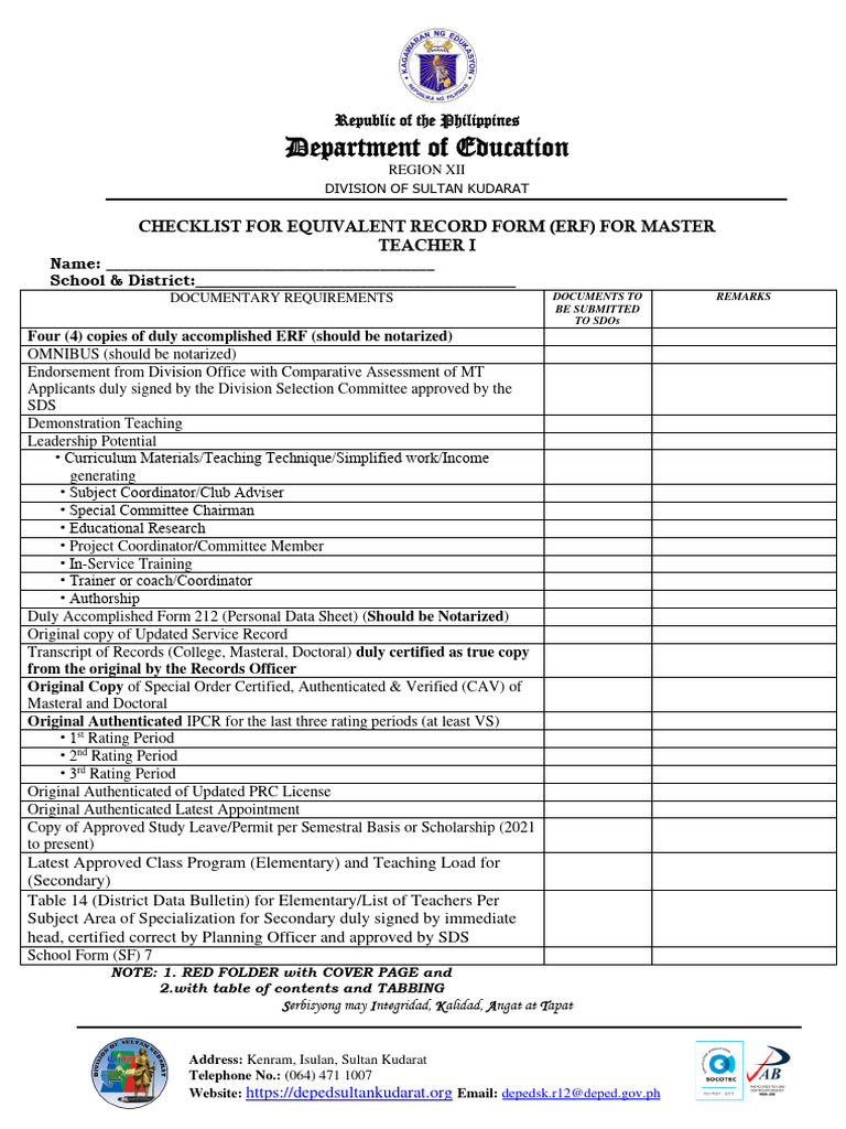Checklist For MT | PDF