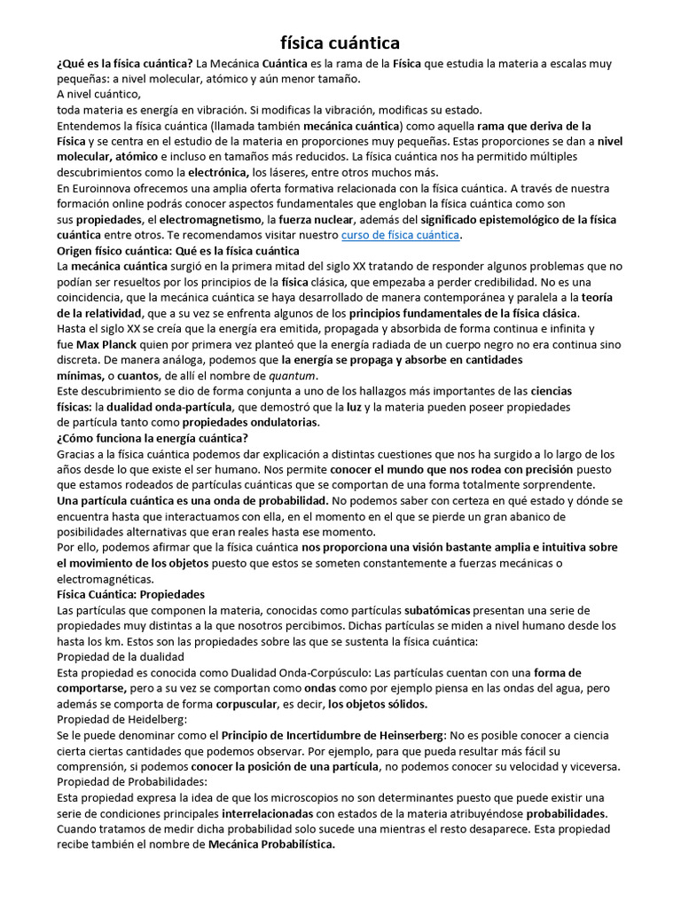 Física Cuántica Pdf Mecánica Cuántica Física