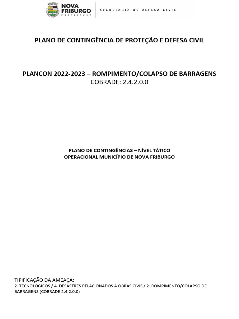PLANCON 2022-2023 - Rompimento-Colapso de Barragens | PDF | Geociências