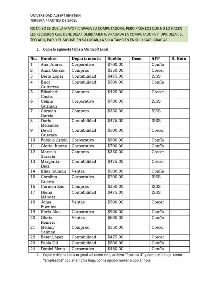 Practica 5 y Nº. 3 Excel | PDF