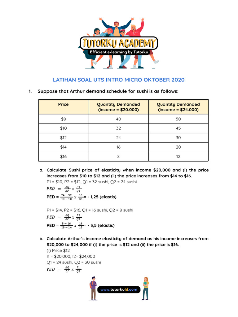 (Intro Micro) Latihan UTS 2 - Tutorku | PDF | Consumer Behaviour | Economies