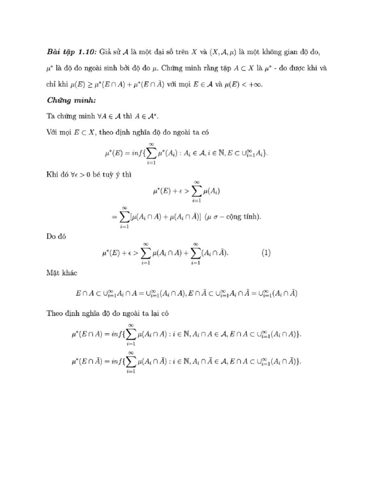 BT Độ Đo Tích Phân | PDF