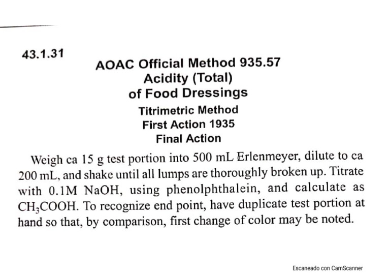 Aoac 935.57 | PDF