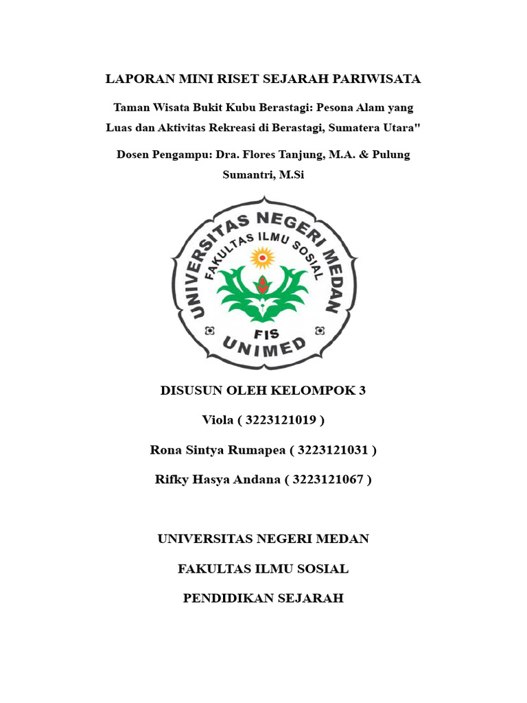 Laporan Mini Riset Sejarah Pariwisata - Kelompok 3 | PDF | Ilmu Sosial | Perjalanan