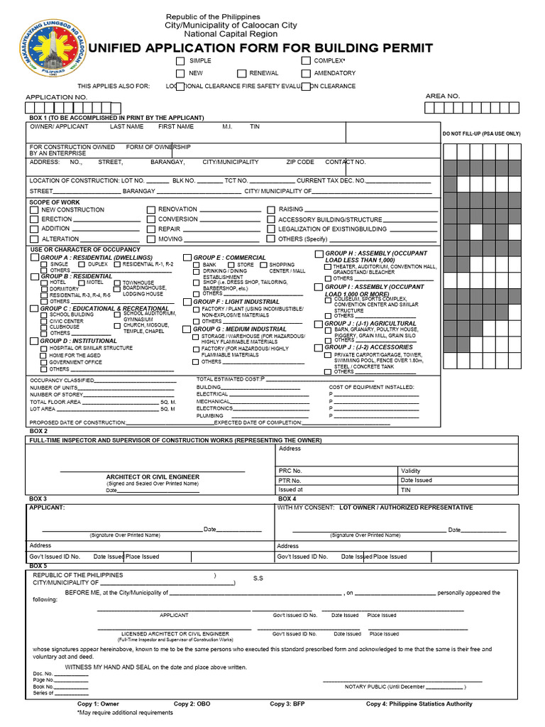 1 Unified Application For BLDG Permit | PDF