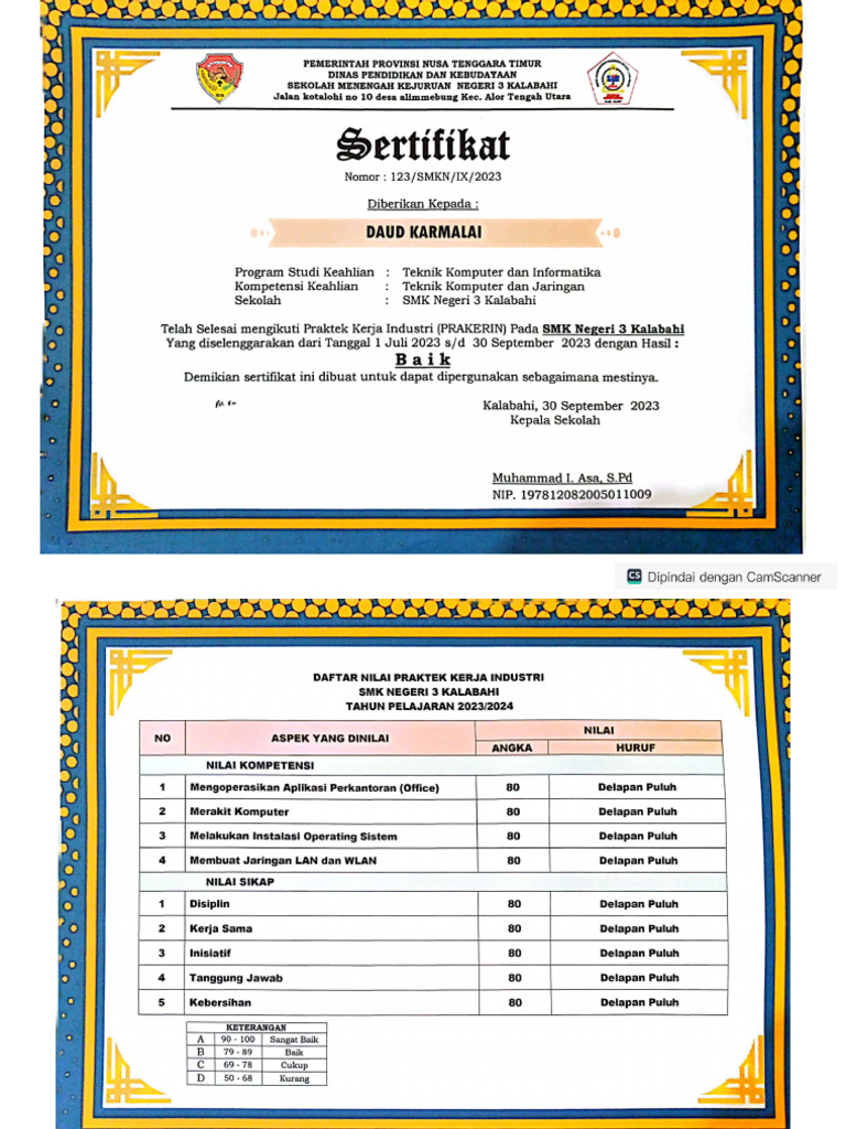 Contoh Serti Prakerin smkn3 | PDF