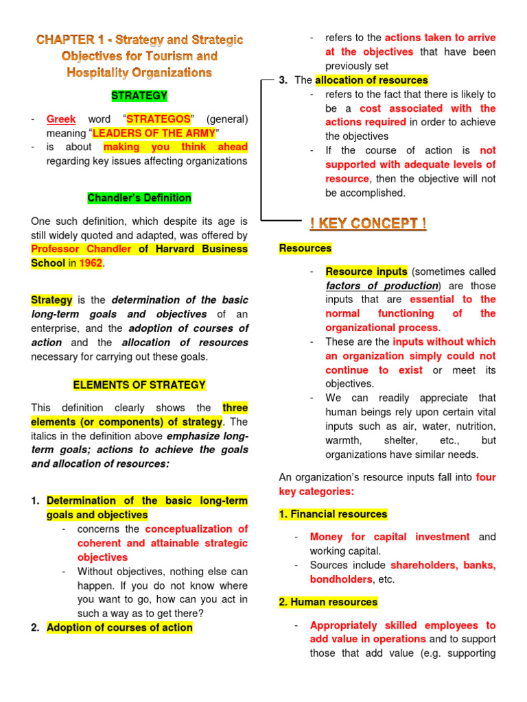 BME 302 STRATEGIC MANAGEMENT IN TOURISM AND HOSPITALITY - Chapter 12 Reviewer | PDF | Goal ...