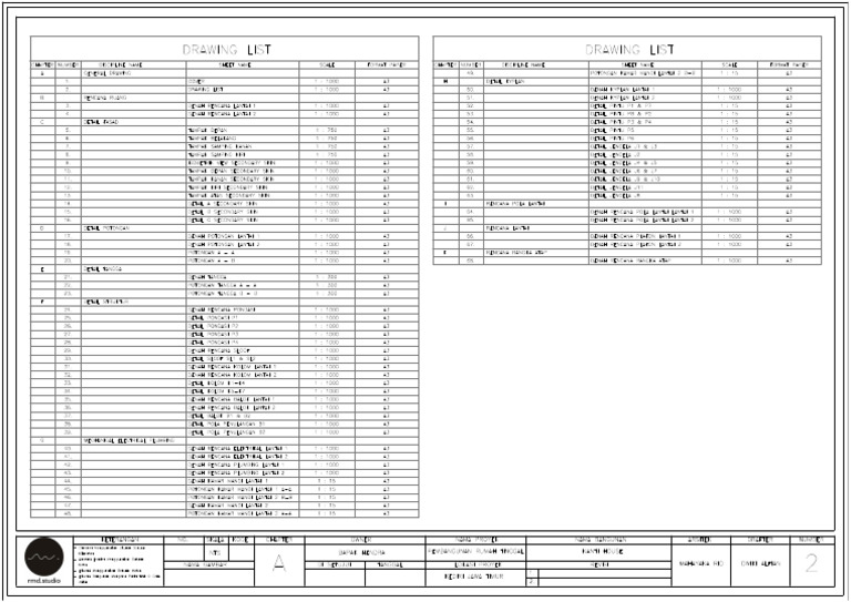 2.drawing List | PDF