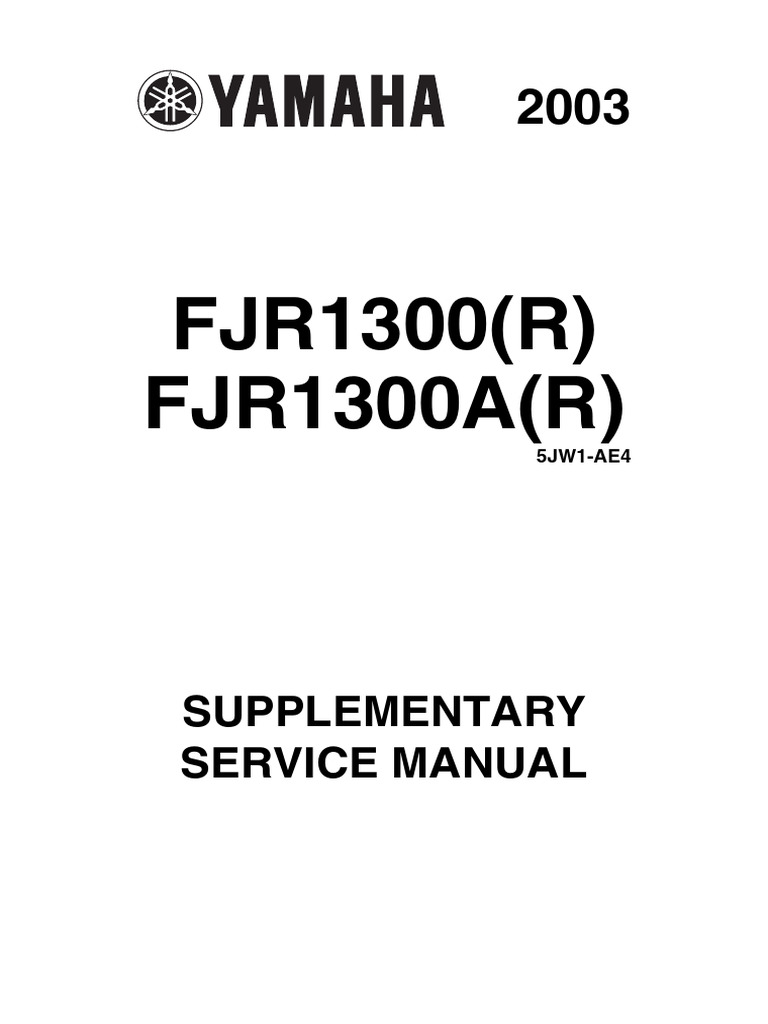 Yamaha Fjr-1300 2003 Suplementary | PDF | Anti Lock Braking System ...