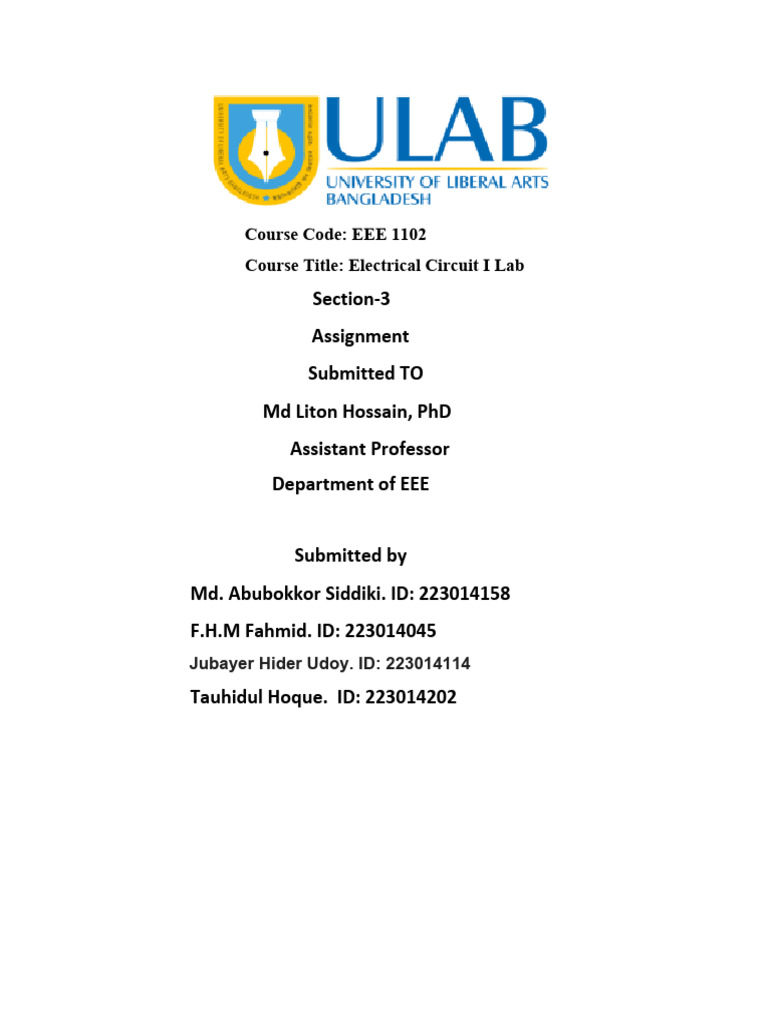 Eee Lab Project Report | PDF | Watt | Engineering