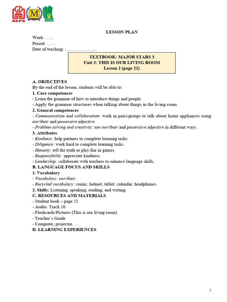 Major Stars 3 - Unit 3 - Lesson 2 | PDF | Flashcard | Question