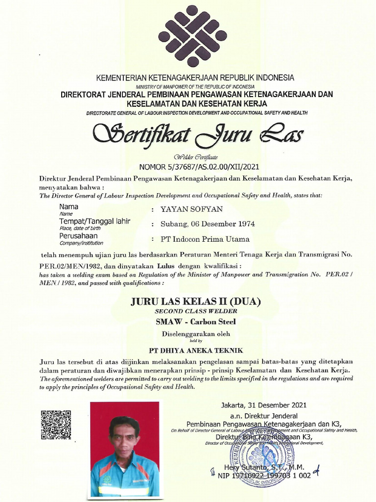 Sertifikat Welder | PDF