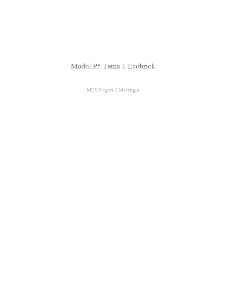 Modul p5 Tema 1 Ecobrick | PDF