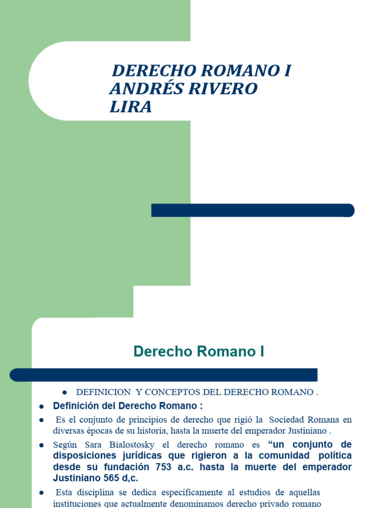 Introducción al Derecho Romano I | PDF | Ley romana | Roma antigua