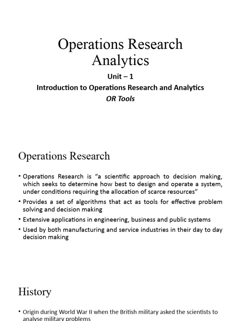 Operations Research Analytics | PDF | Linear Programming | Mathematical Optimization