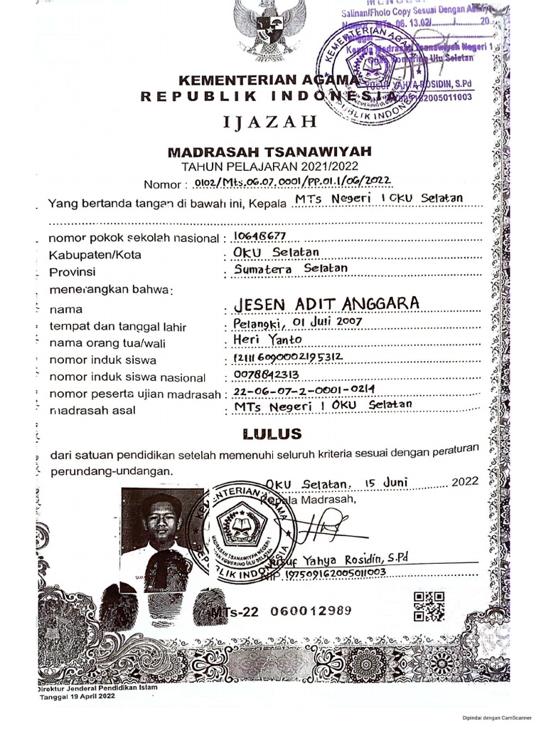Ijazah Mts 2021-2022 | PDF