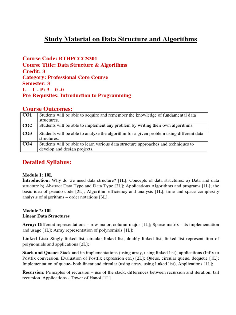 Study Material On Data Structure and Algorithms | PDF | Queue (Abstract ... Study Material On Data Structure and Algorithms | PDF | Queue (Abstract ...