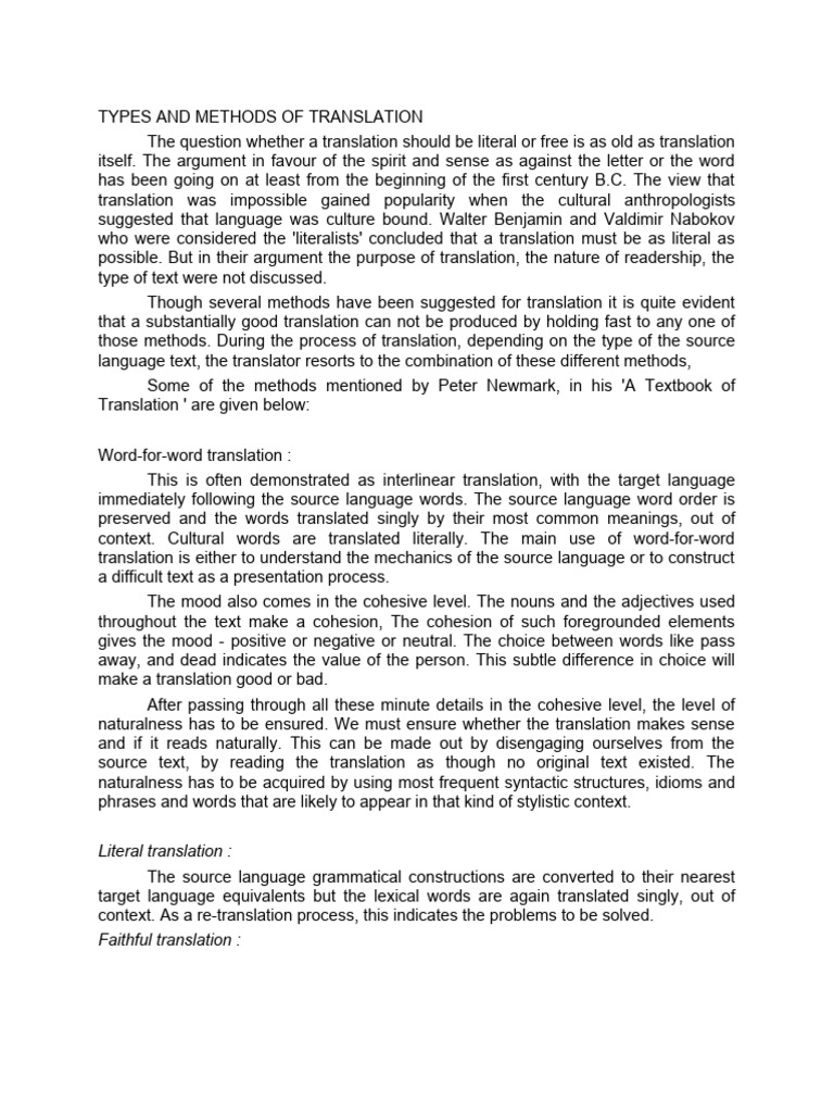 Types and Methods of Translation | PDF | Translations | Poetry