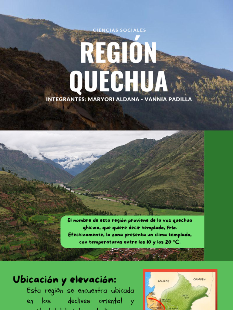 REGIÓN QUECHUA - Sociales | Descargar gratis PDF | Perú