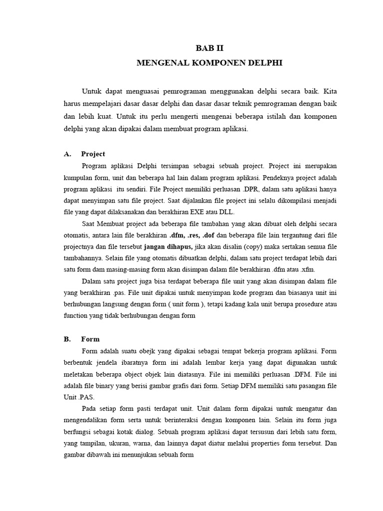 Bab II Komponen Delphi | PDF | Komputer
