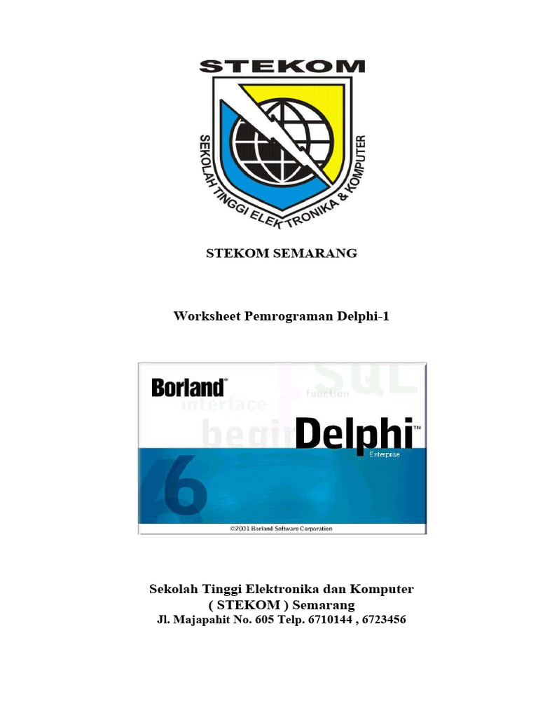 Worksheet Delphi 1 | PDF | Komputer