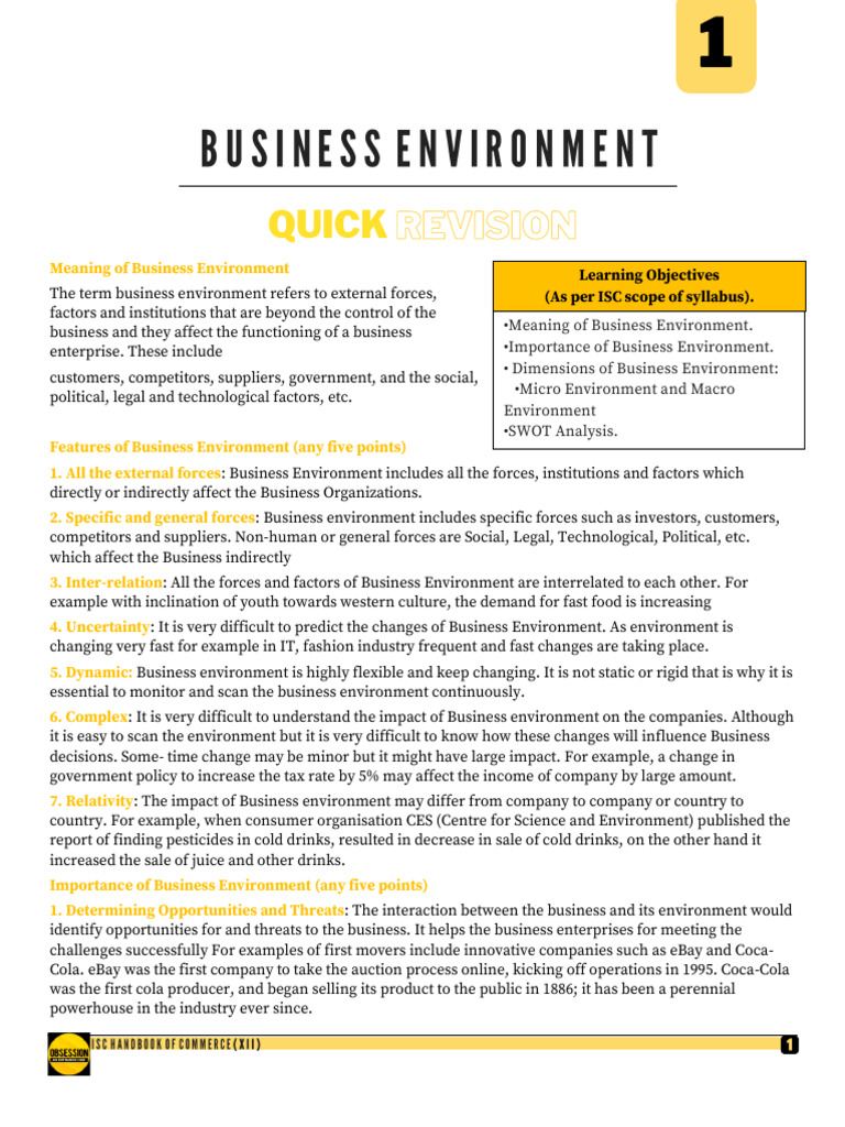 Business Environment | PDF | Swot Analysis | Economics