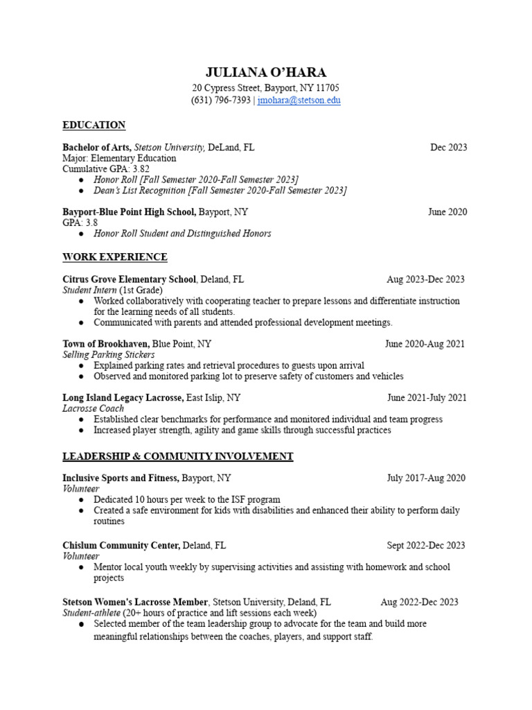 Juliana Ohara Resume - 3 | PDF | Pedagogy | Cognition