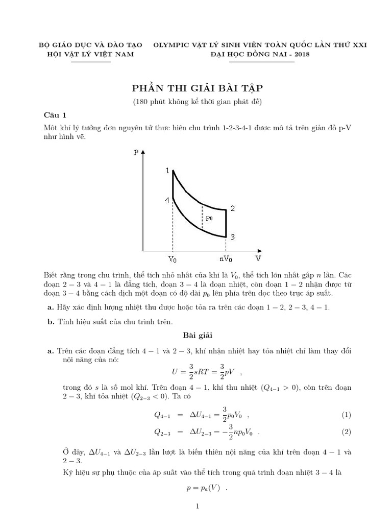 De Bai Tap Olympic SV-2018 | PDF